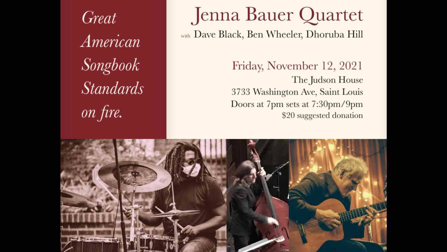 Jenna Bauer Quartet at the Judson House - Grand Center Arts District