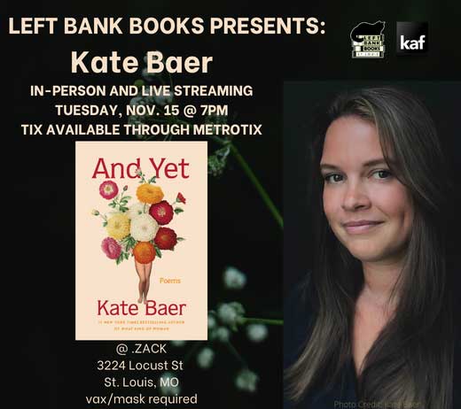 Left Bank Books presents KATE BAER - AND YET - Grand Center Arts District