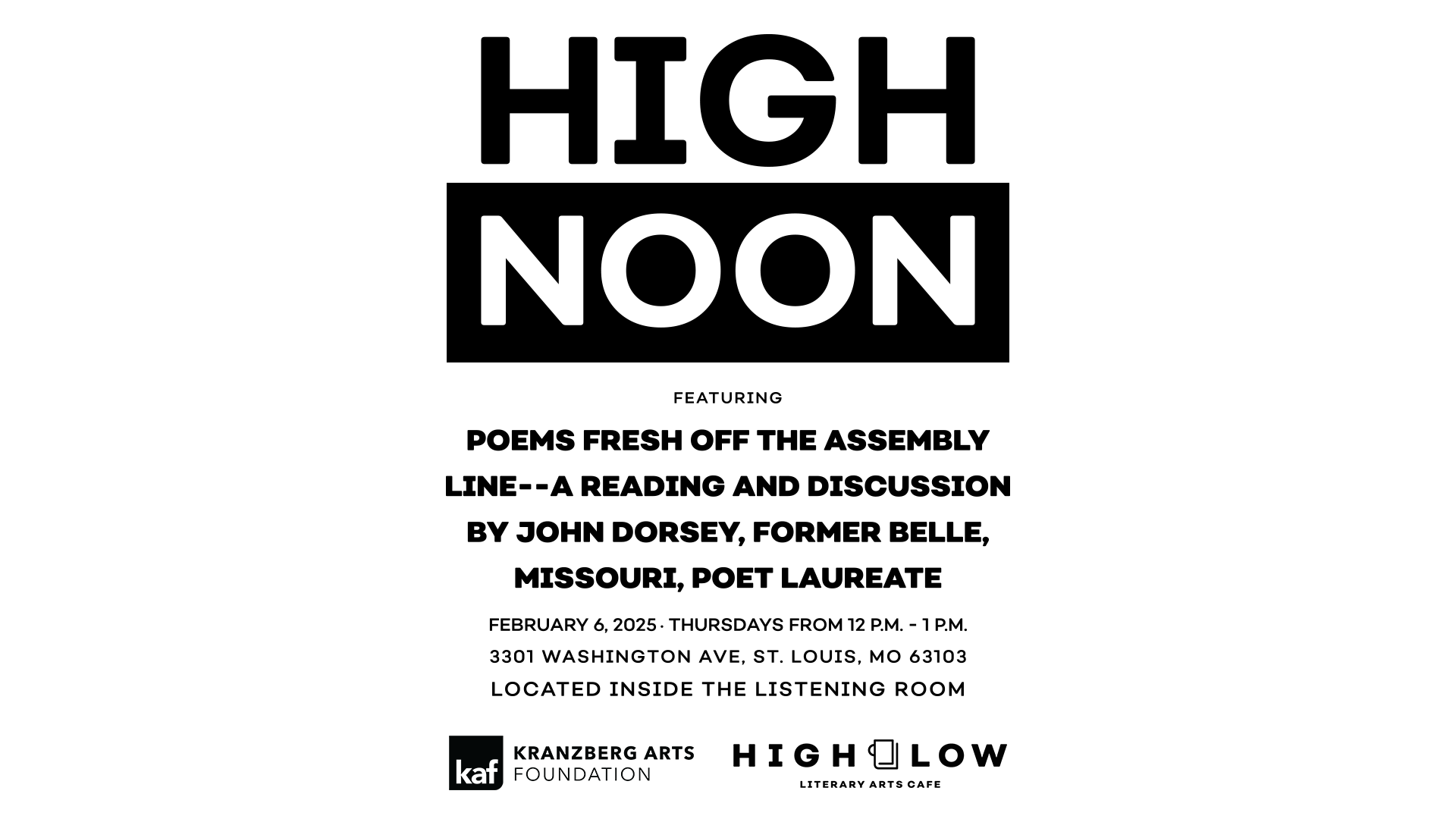 High Noon: Poems Fresh Off the Assembly Line-A Reading and Discussion ...